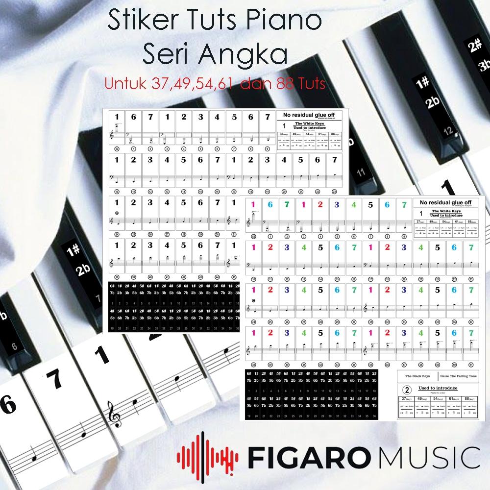 Keyboard piano sticker Key label sticker - Number Notation | Shopee ...
