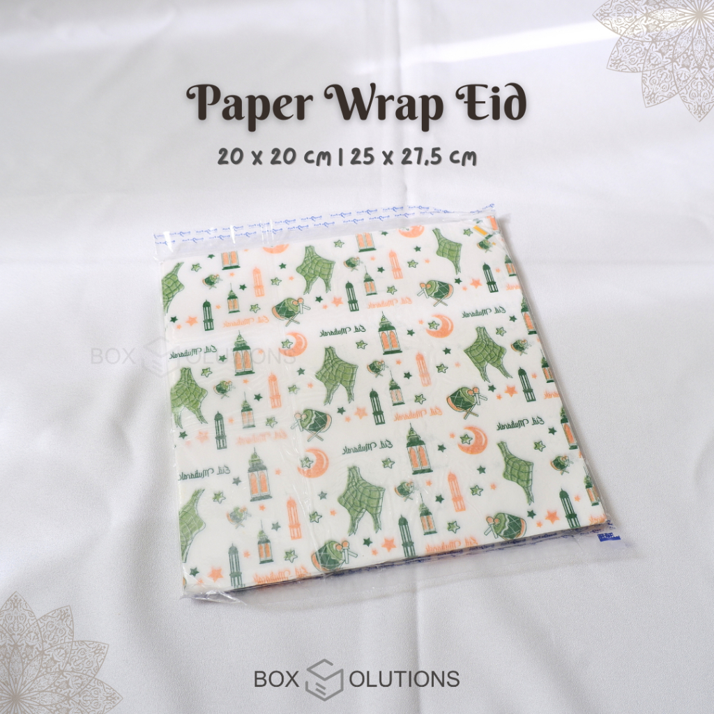 Rice paper / eid paper wrap with eid / eid UL FITRI motif - 20x20 cm ...