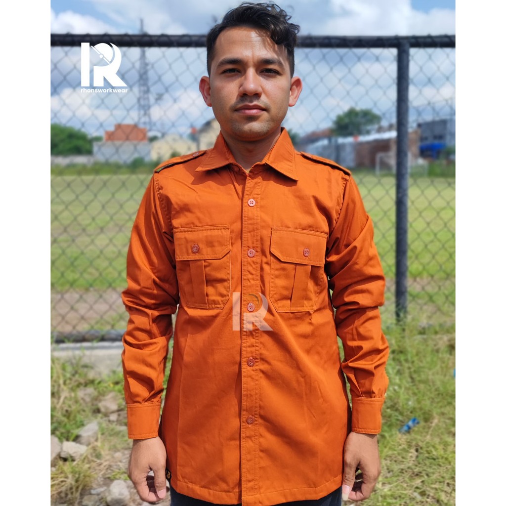 MERAH KEMEJA Brick RED DRESS / TERACOTA / field shirt/ outdoor/ PDL ...