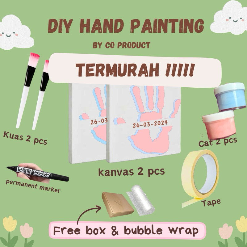 DIY Hand Painting Kit 1 set [free box]| Complete painting canvas ...