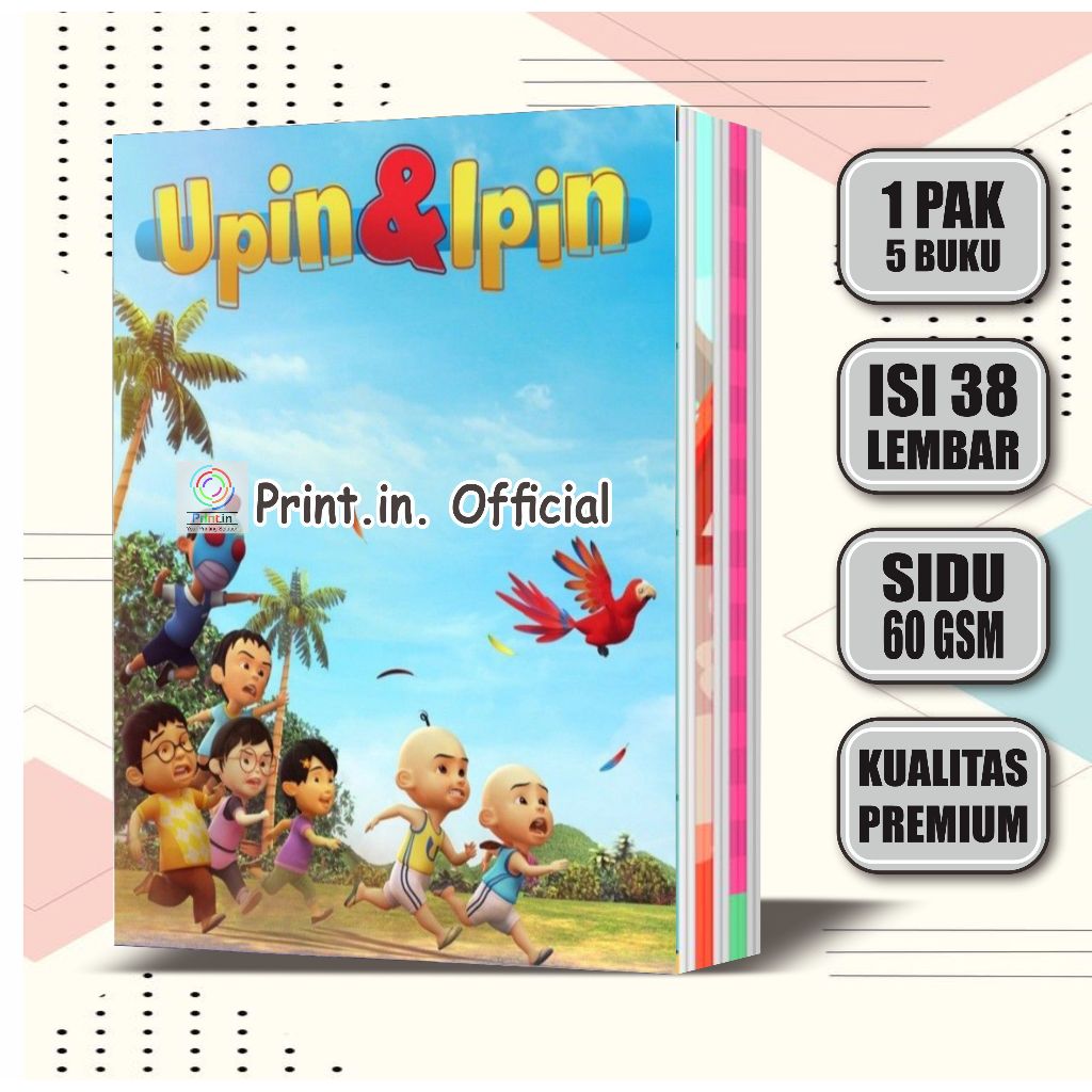 Upin And Ipin Custom Writing Book 38 Sheets/School Writing Book ...