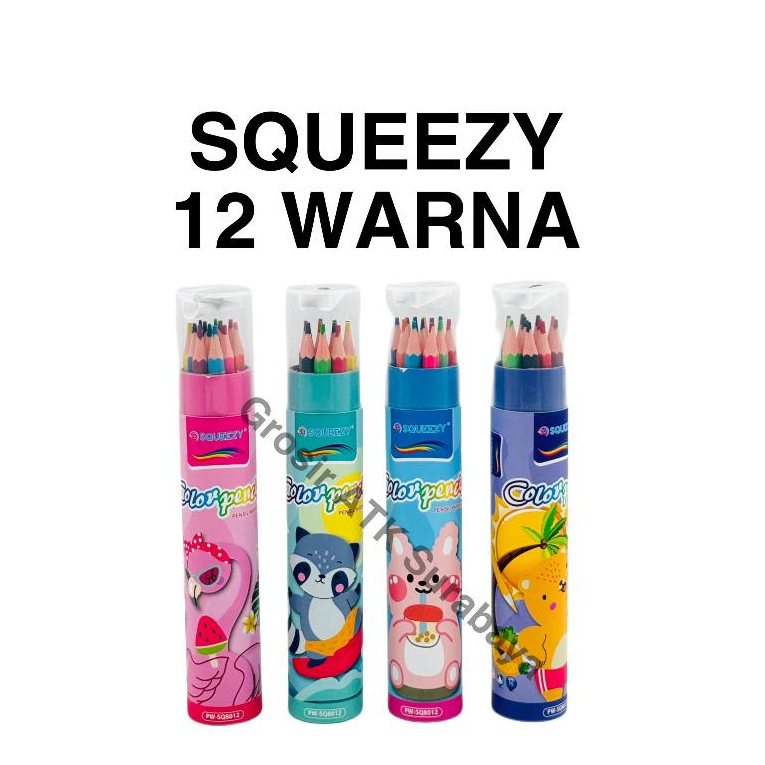 Squeezy Tube Color Drawing Pencils 12 Long Colors PW-SQ8012 Cute Cute ...
