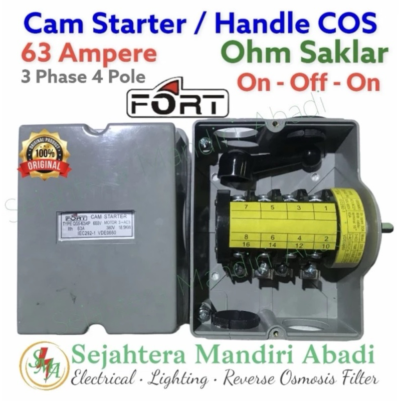 Cam Starter 63A 3Phase 4 Pole Handle COS Ohm Switch QS5 63A | Shopee ...