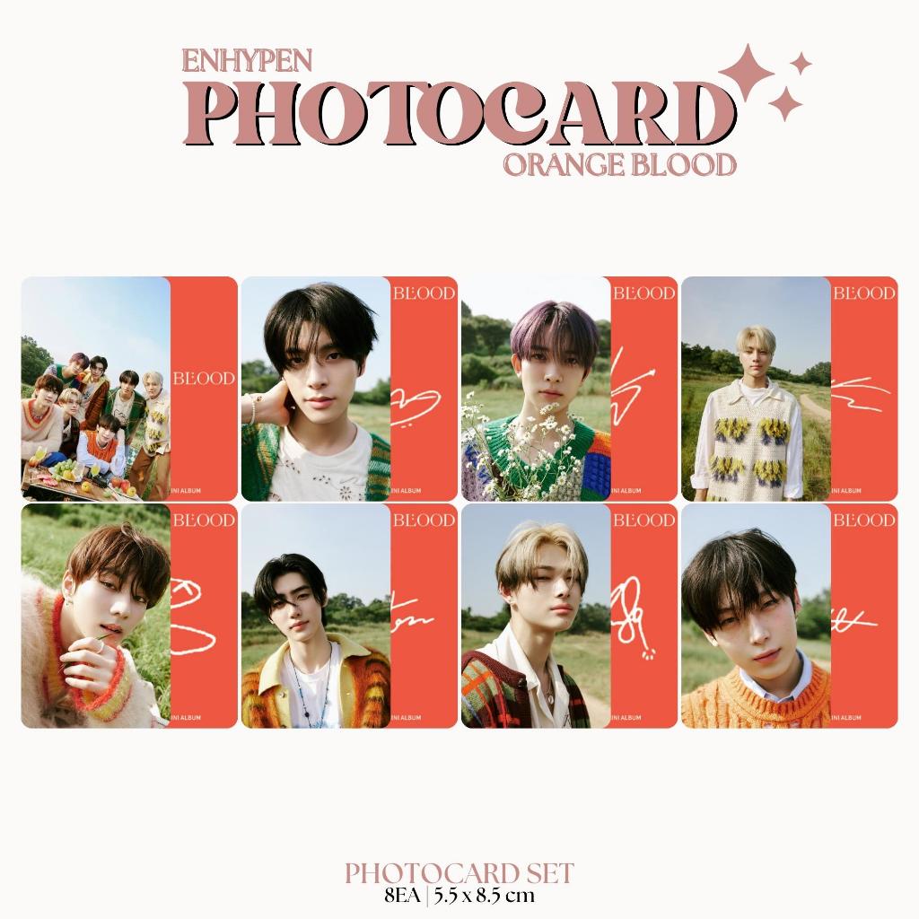 Photocard ENGENE ORANGE BLOOD 2 Sides (8Pcs+2-Sided Lamination ...