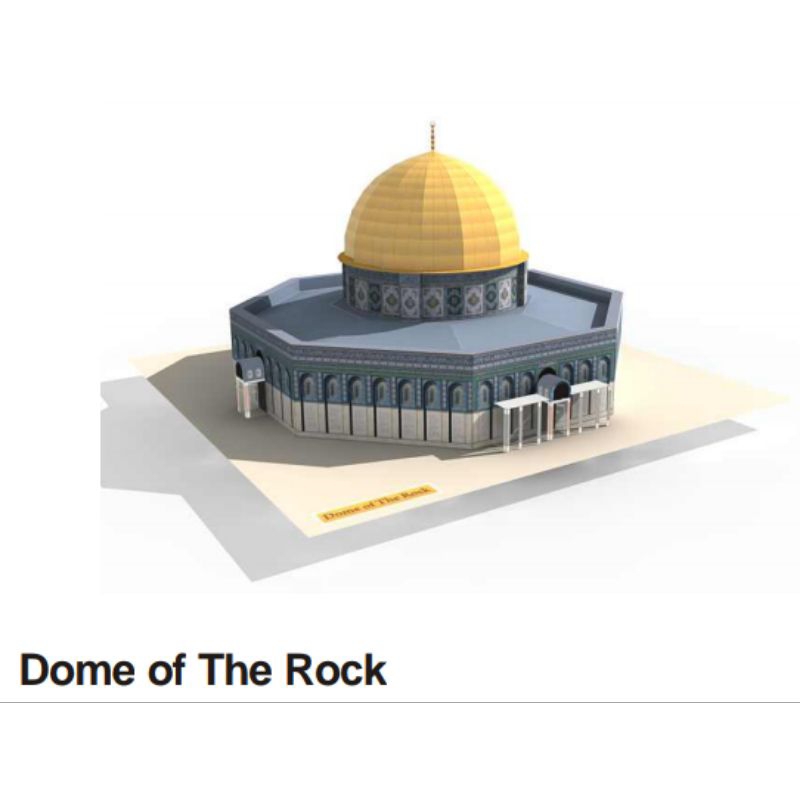 Al aqsa mosque miniature papercraft pattern sheet (PR-F1) | Shopee Malaysia