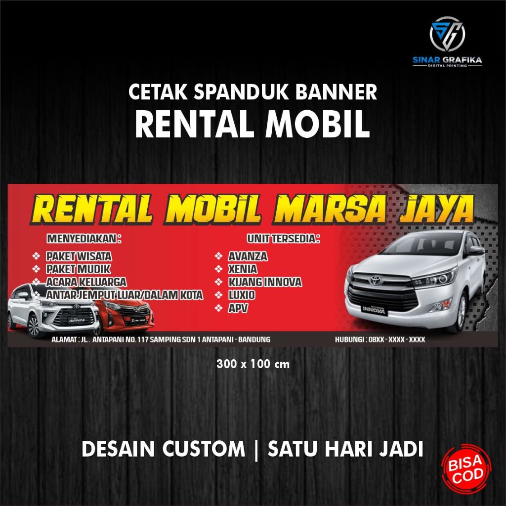 Print Car Rental Banner Banner/Can Request Design | Free | Shopee Malaysia