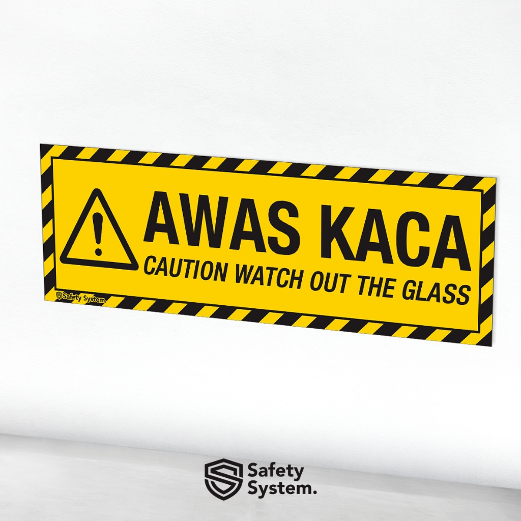Office K3 Sign Label Sticker Watch out The Glass Caution Watch out The ...