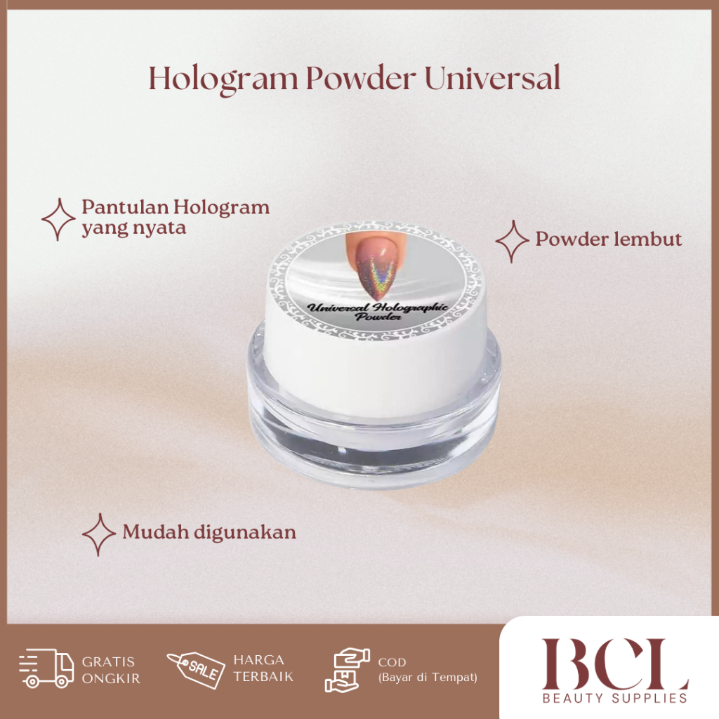 Universal Hologram Powder Smooth Nail Art Fine Holo Powder 3g | Shopee ...