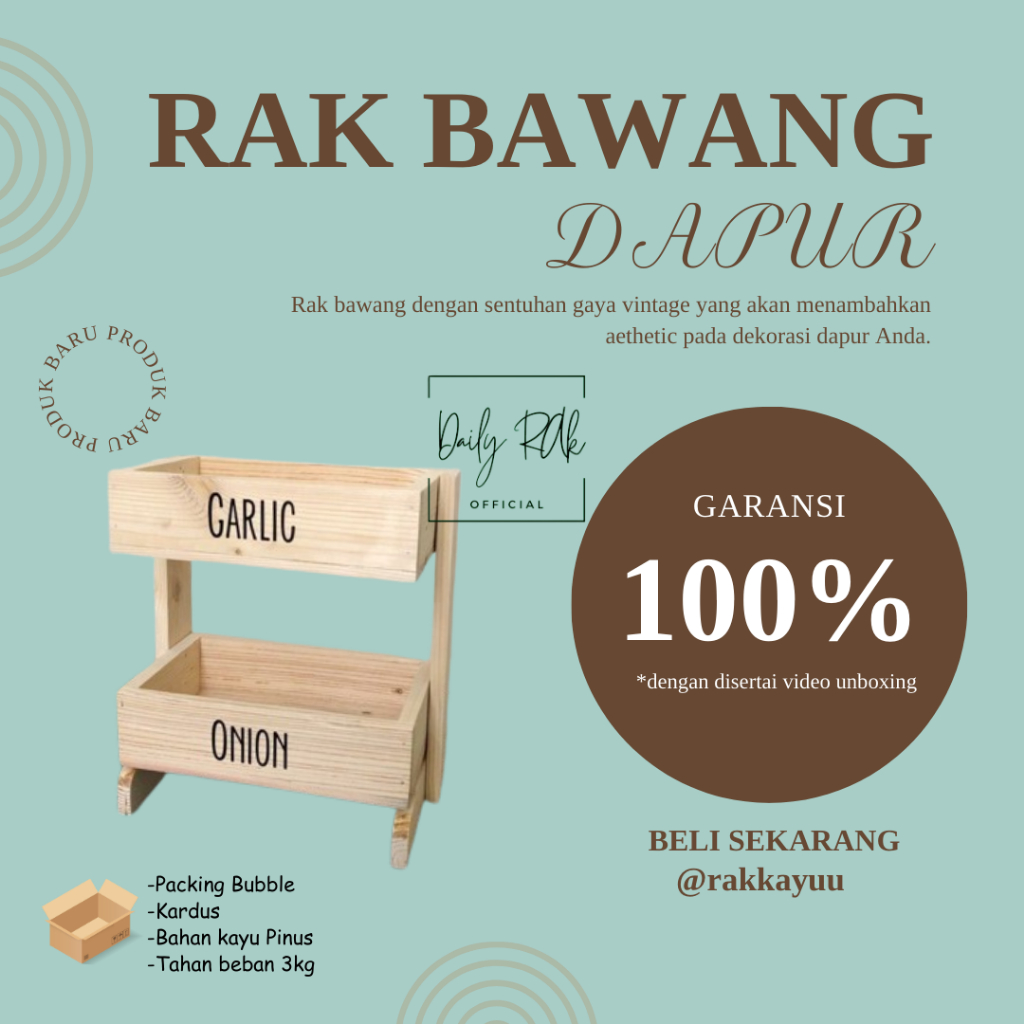 KAYU Multipurpose Stacking Wooden Onion Rack I Quality minimalist ...