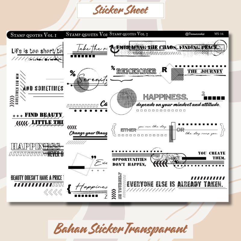 Stamp Quotes Collection Sticker Sheet For Journal/Scrapbook | Shopee ...