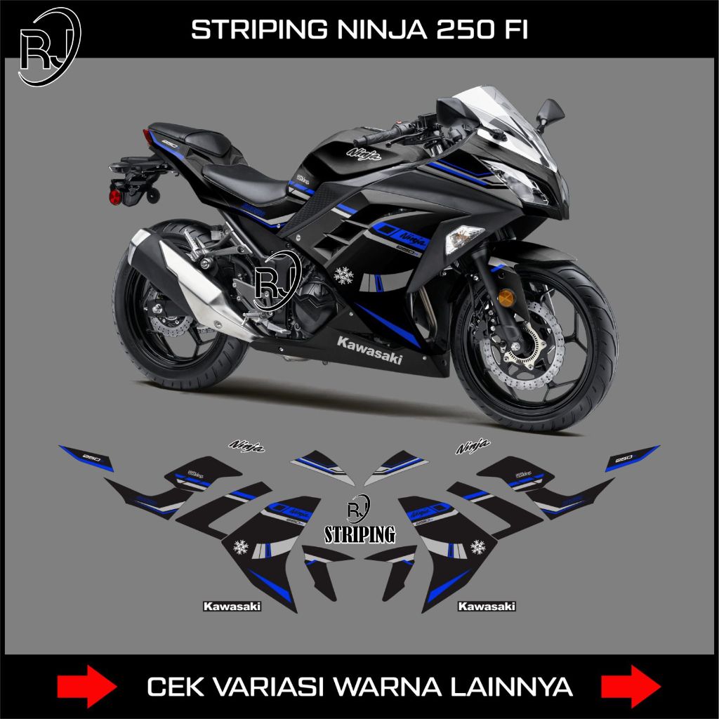 STRIPING STICKER NINJA 250 FI OLD / STICKER DECALS KAWASAKI NINJA FI ...