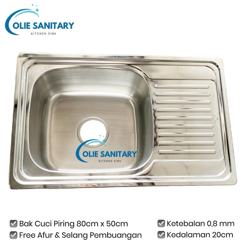 Sink 80cm x 50cm Minimalist Kitchen Sink Stainless | Shopee Malaysia