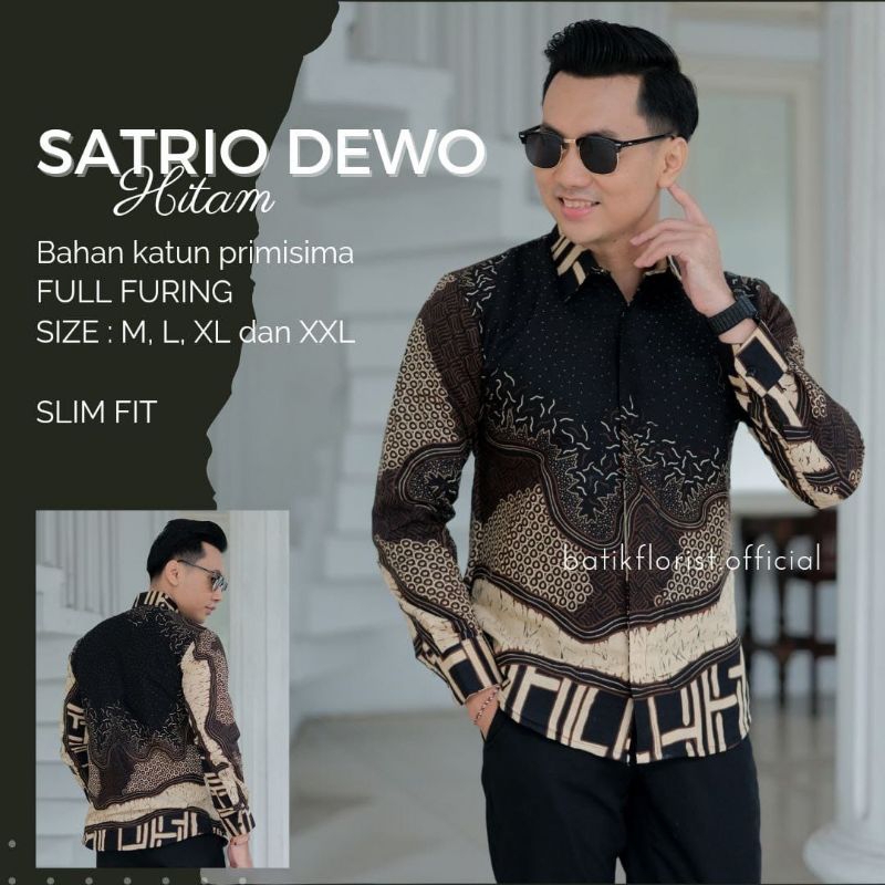 KEMEJA Premium Men's Batik Shirt, Latest Batik Uniform, Black Reg Batik ...