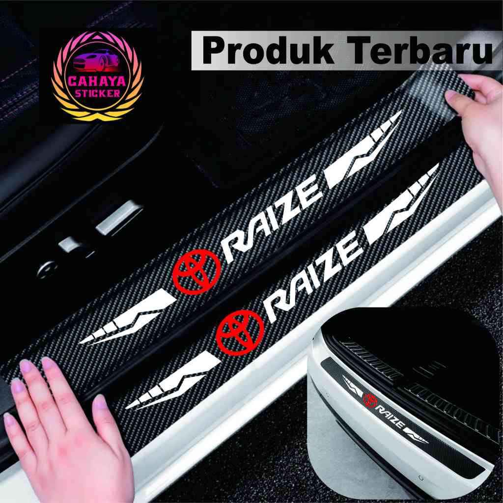 5 psc toyota raize car sticker sill plate carbon 3D toyota raize car ...