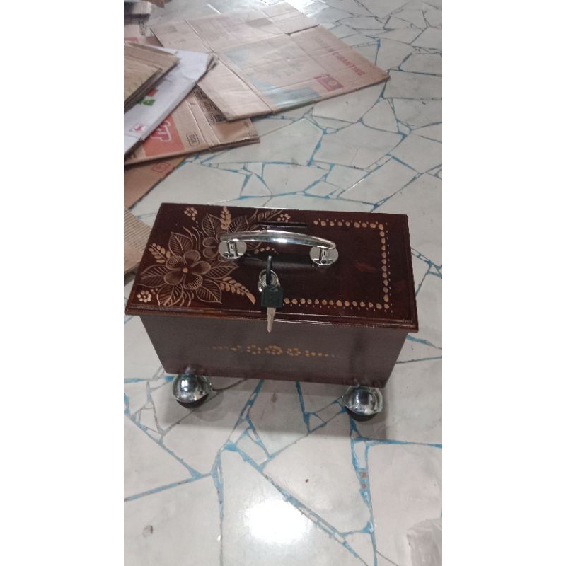 KAYU Teak Wood Wheel Children's Box | Shopee Malaysia