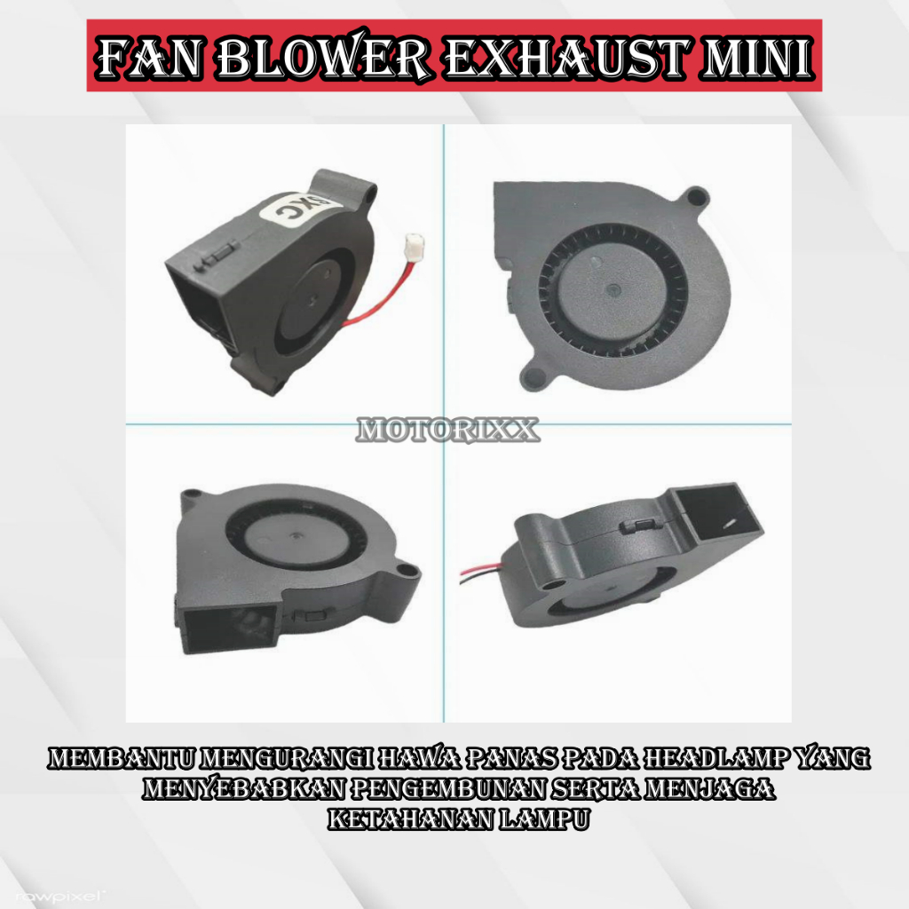 Premium Exhaust Mini Blower Fan 12V Snail Model | Brushless Motor Light ...