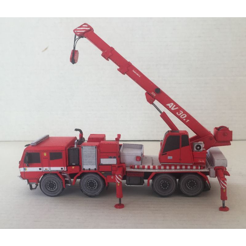 1:87 scale fire crane truck papercraft pattern sheet (OP-Aa4) | Shopee ...