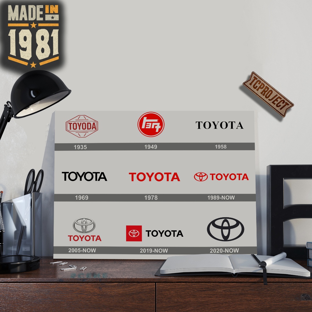 KAYU HIASAN DINDING Toyota logo evolution Poster - Wooden wall decoration | Shopee Malaysia