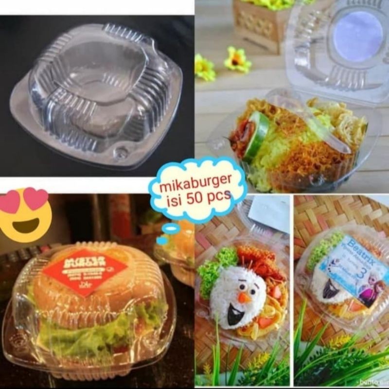 Star [1 PACK] MIKA BURGER - BOX HAMBURGER Bread HB-01 Contents 50pcs ...