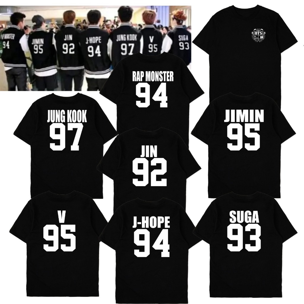 Bangtan BTS army T-Shirt request member Name And Number | Shopee Malaysia