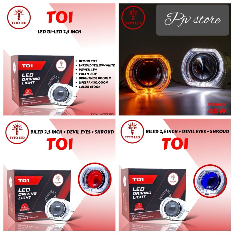Led TYTO T01 biled 2.5 inch + DEVIL EYES + SHROUD 45W MODEL AES biled 2 ...
