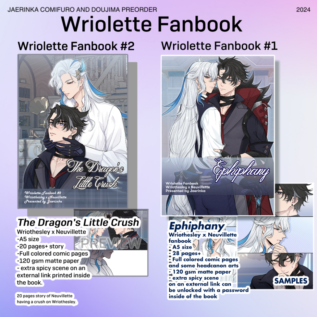 Wriolette fanbook genshin impact Wriothesley Neuvillette | Shopee Malaysia