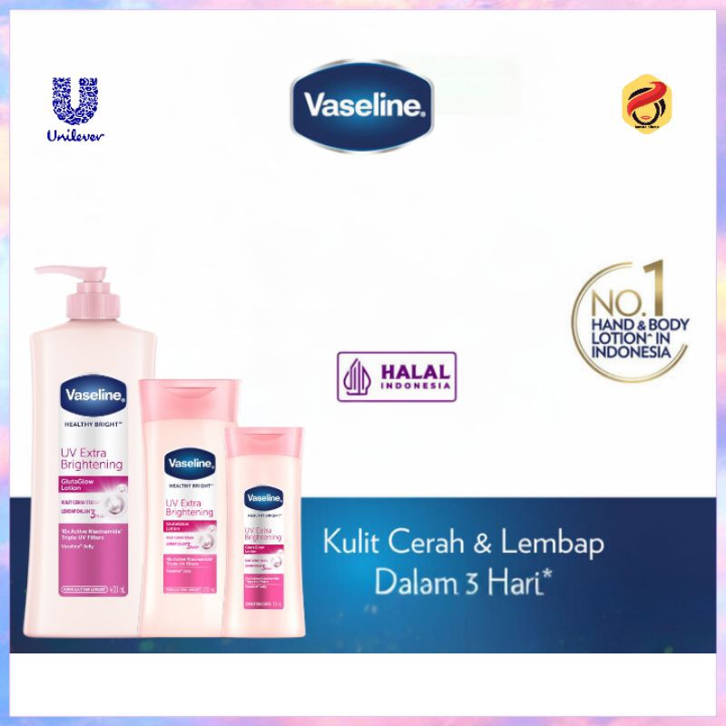 Vaseline Healthy Bright Uv Extra Brightening Hand Body Lotioin ...