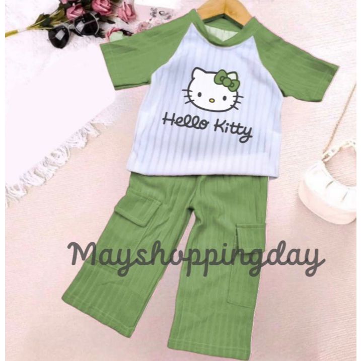 Hello Kitty Pattern Girls CARGO Suits For Ages 1-10 Years | Shopee Malaysia