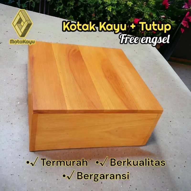 KAYU Wooden box 45x25 x 15-30 cm wooden crate Lid wooden crate box ...