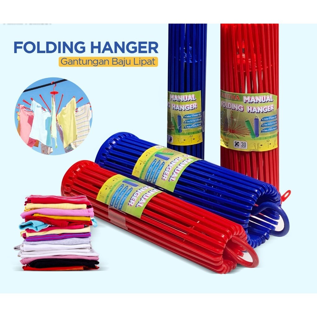 Folding Hanger TABHITA Swivel Hanging Clothesline 20 Sticks | Shopee ...