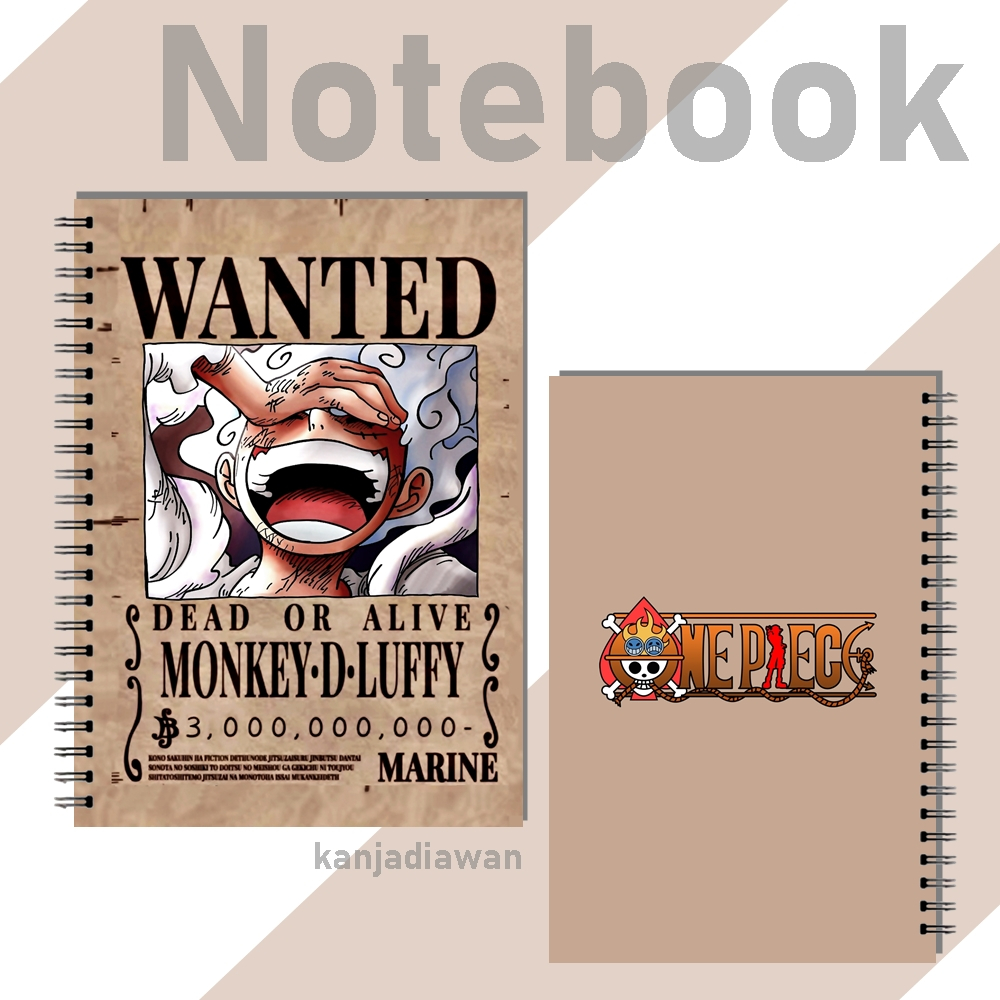 Notebook ONE PIECE WANTED BOUNTY VINTAGE NOTES BOOK JOURNAL JOURNAL A6 ...