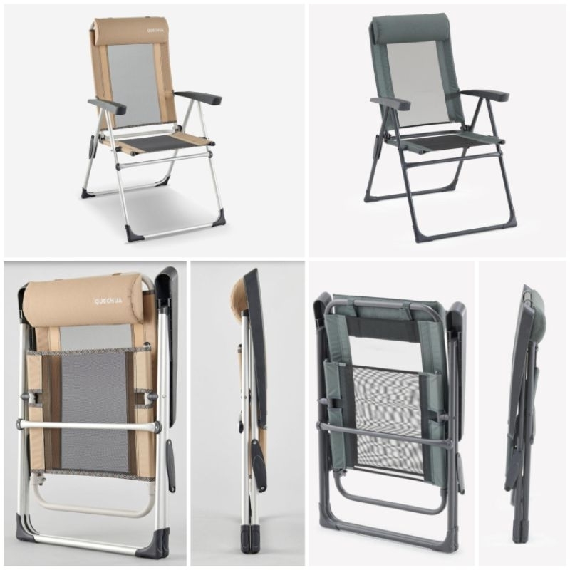 Comfortable Folding camping Chair adjustable reclining Quechua | Shopee ...