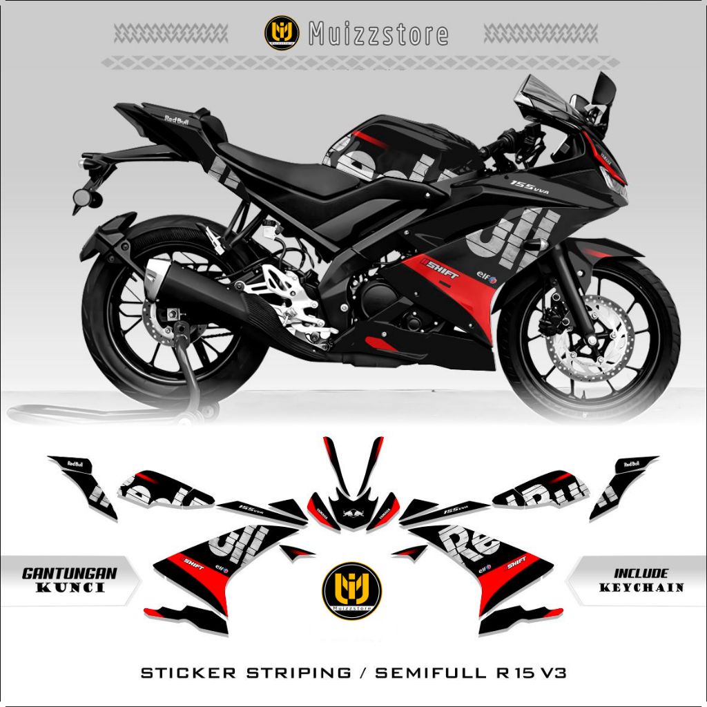 Sticker SEMIFULL YAMAHA R15 V3/MOTIF 24/YZF-15/R150/variation Of ...