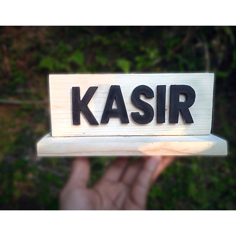 KAYU EMBOSSED LETTER WOODEN CASHIER NAME BOARD | Shopee Malaysia