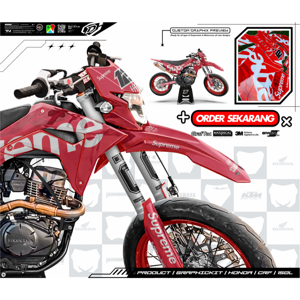Supreme SERIES!!! Custom Decals KLX, DTX, WR, CRF Supermoto/Motocross ...