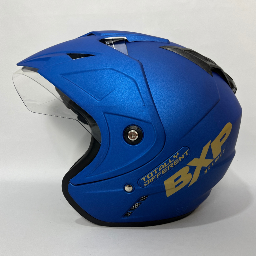 Gl Blue Doff Plain 1 Glass Helmet - SNI Helmet - Adult Helmet - Clear ...