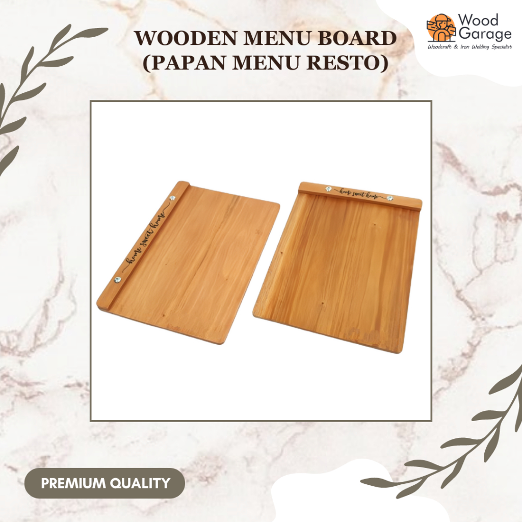 KAYU Menu Board / Solid Wood Resto Menu Board, A4 Size, Free Engraving ...