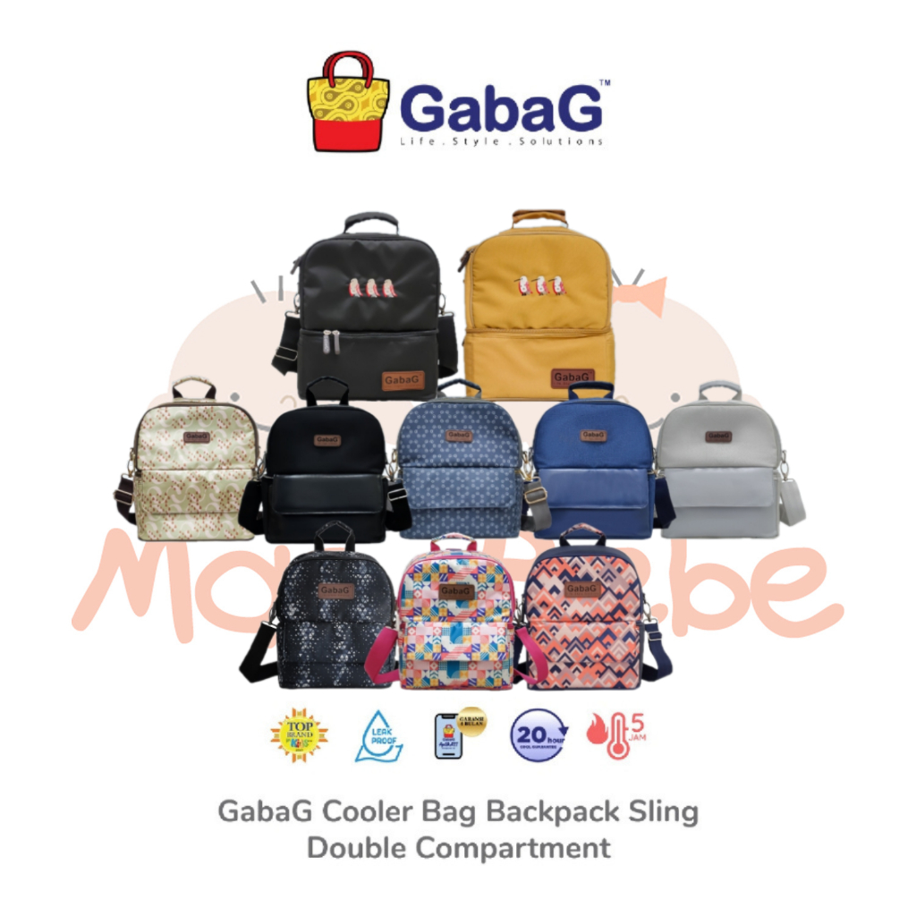 Gabag Cooler Bag Thermal Backpack Sling Double Compartment Breast Milk ...