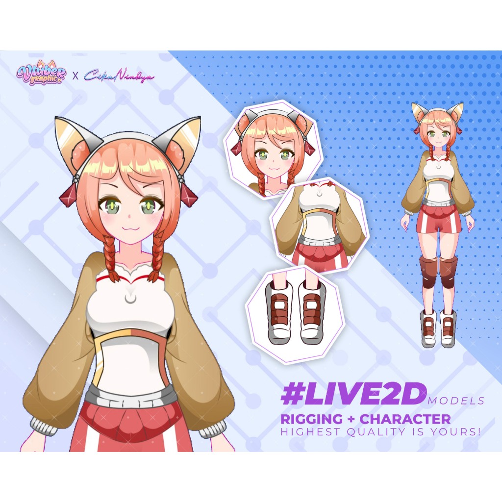 Create Attractive Content with VTuber Live2D Models for Streaming, Virtual VTuber Models, Live2D ...