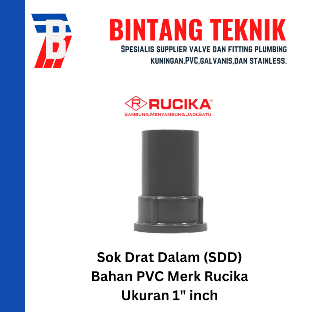 Inner Thread Socket (SDD) 1" inch PVC Rucika | Shopee Malaysia