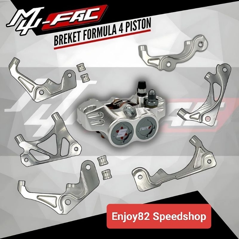 Bracket / Breket cnc Caliper 4 piston formula 4p beat / scopy / lik ...