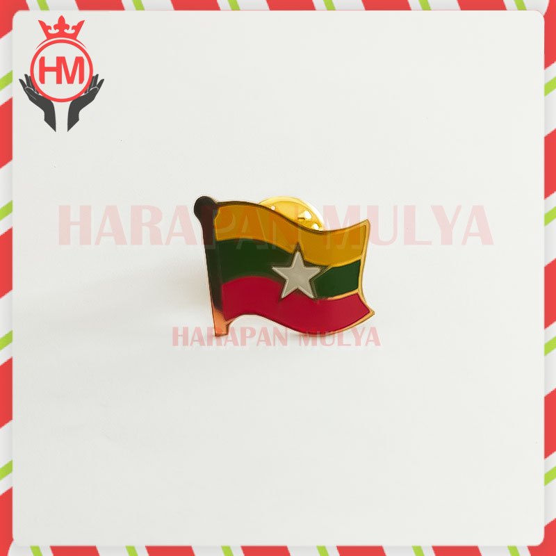 Myanmar Flag Pin Krah Flag Pin Myanmar Flag Brooch Pin Myanmar Flag Pin ...