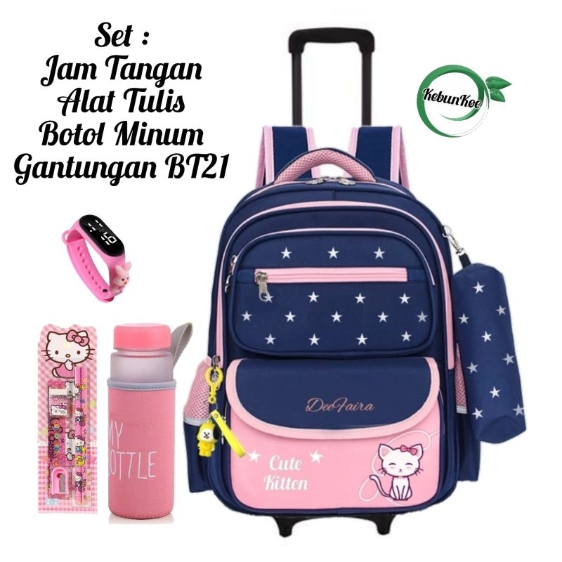 Push Bag Wheel Bag Trolley Bag For School Girls Accessories Set ...