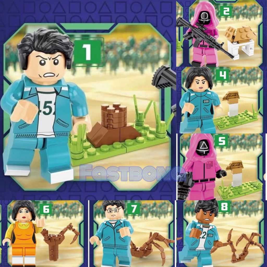 (Fast) 1 Pc Lego Squid Game Toy / Brick Action Figure Toy Lego Stacking ...