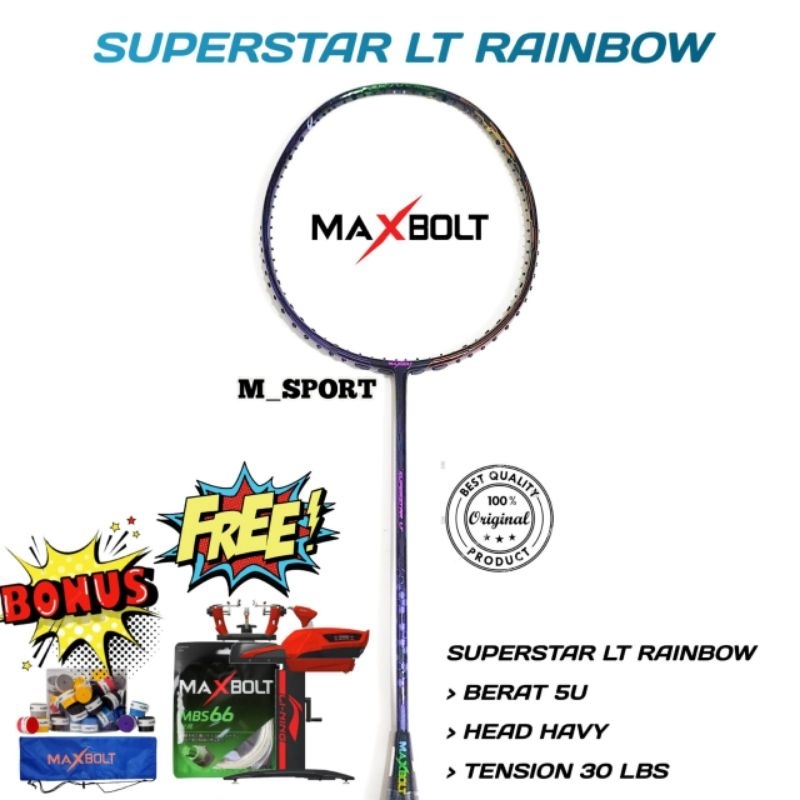 Maxbolt Superstar Lt New 5u Badminton Racket Original | Shopee Malaysia
