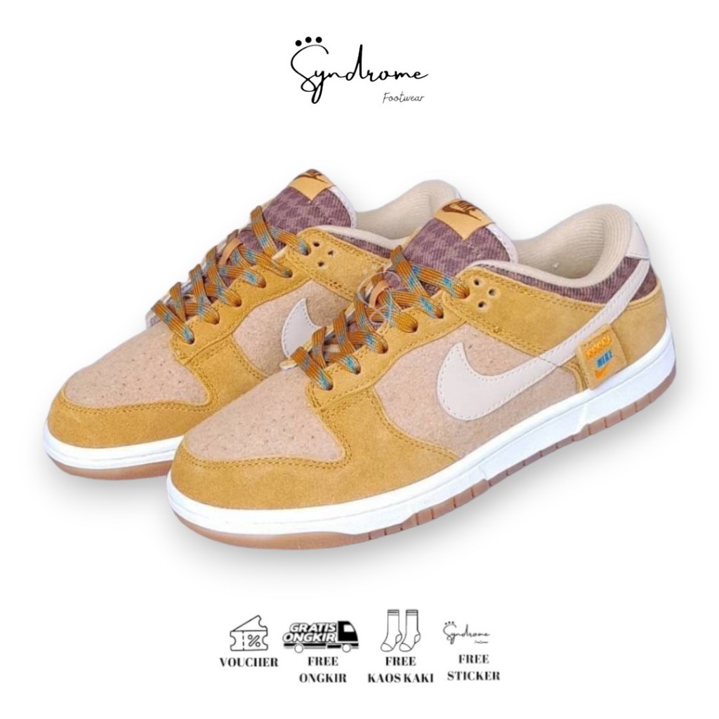 Nike DUNK LOW TEDDY BEAR ORIGINAL FULL TAG BARCODE SUEDE LEATHER Shoes ...