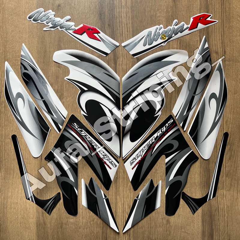 PUTIH Stripping strip stickers sticker list polet Kawasaki Ninja R Th ...