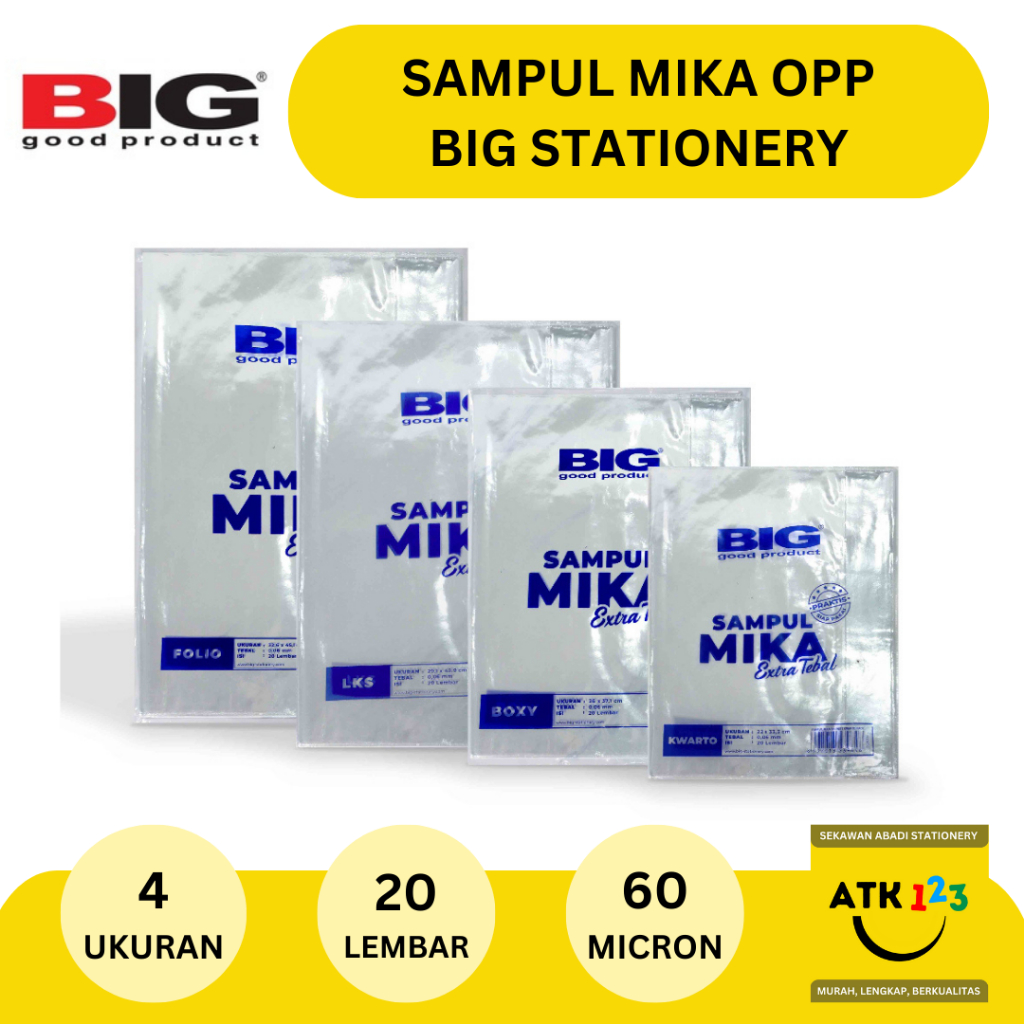 BIG OPP Mica Plastic Book Cover 60 Micron Thick FOLIO (2O SHEETS ...
