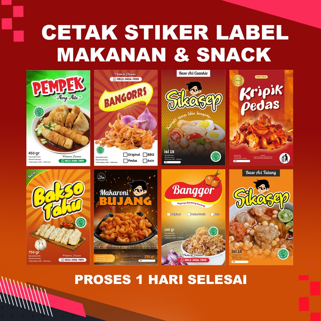 Print Food & Snack Packaging Label Sticker Box Model | Shopee Malaysia