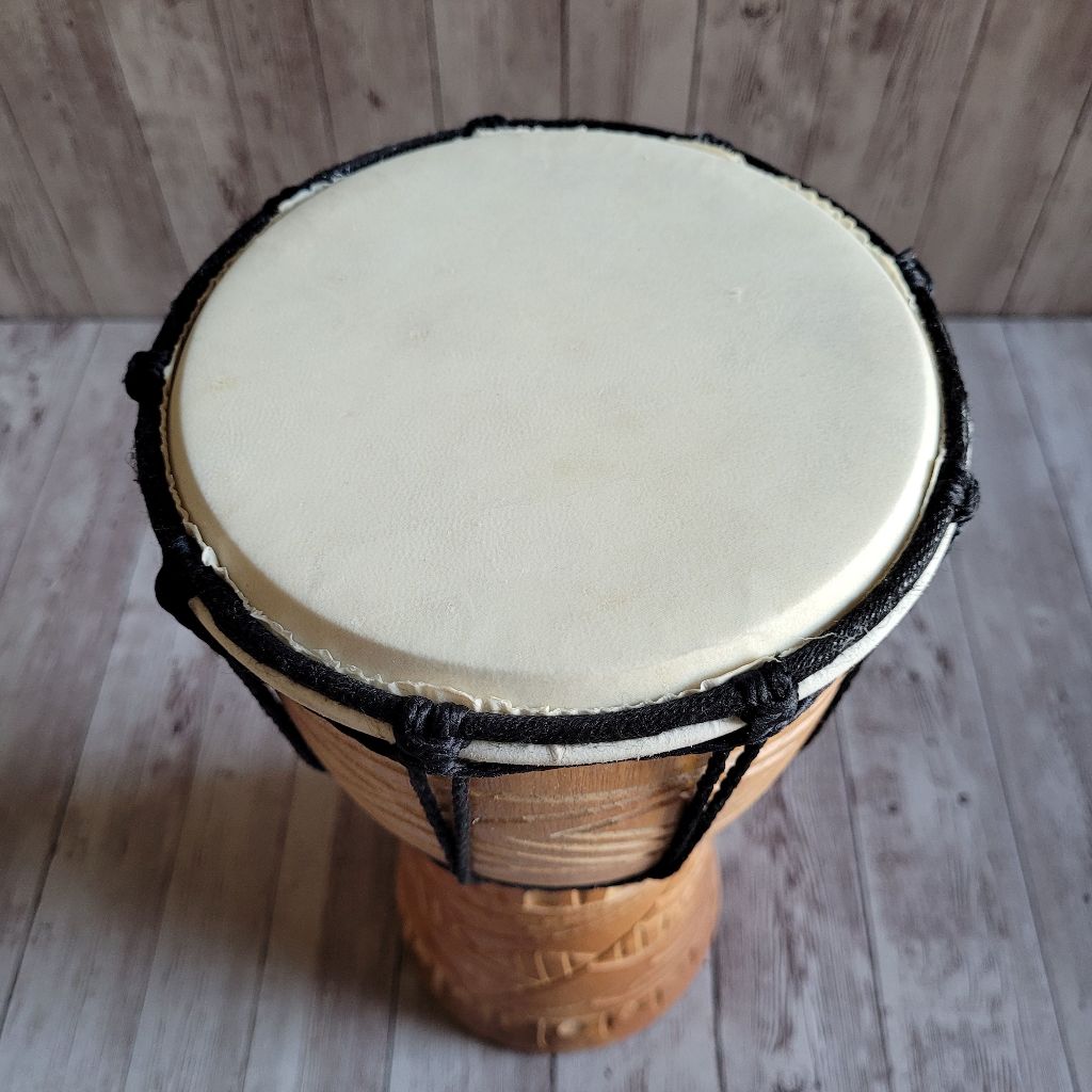 Jimbe Drum for Kids Djimbe Mini Small Drum 30cm Carvednatural Musical ...